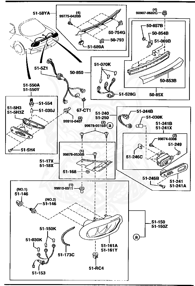 F13251180 - Mazda - Rear Combination Lens & Body, Lh - Nengun Performance