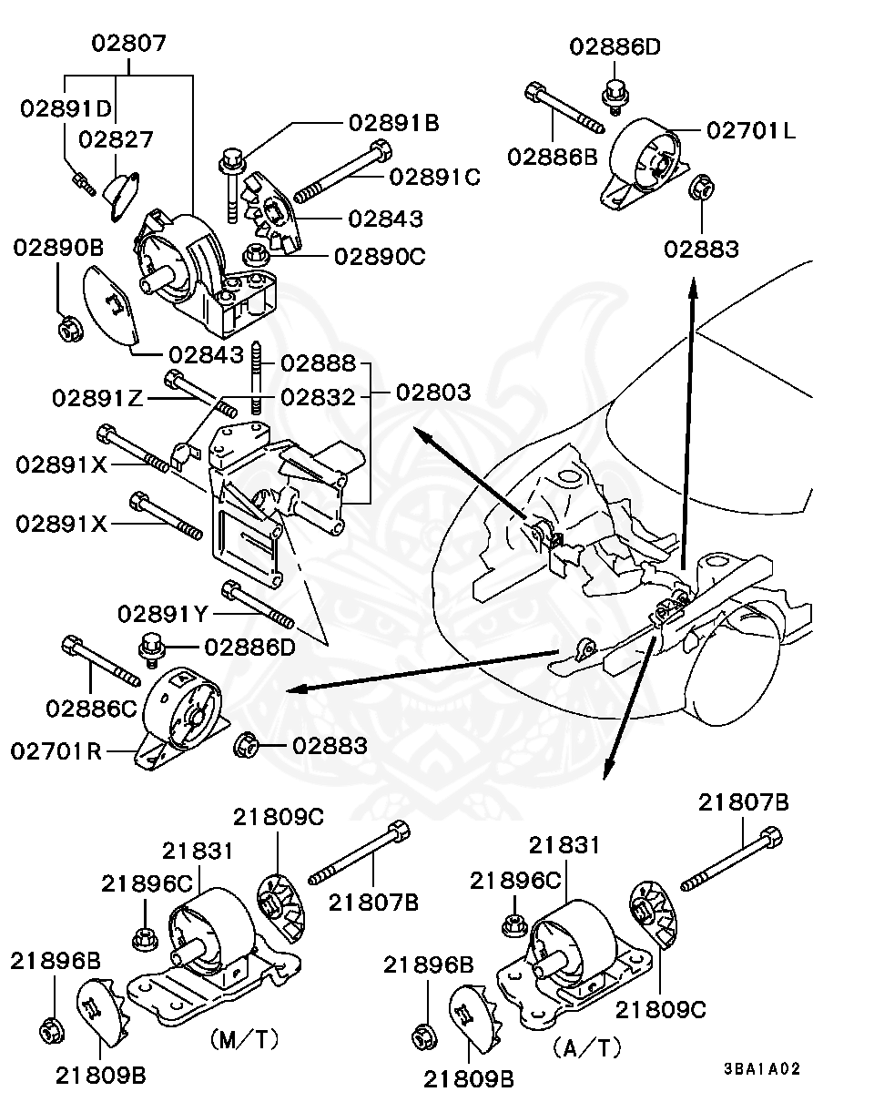MF434105 - Mitsubishi - Nut Front Suspension Strut - Nengun Performance
