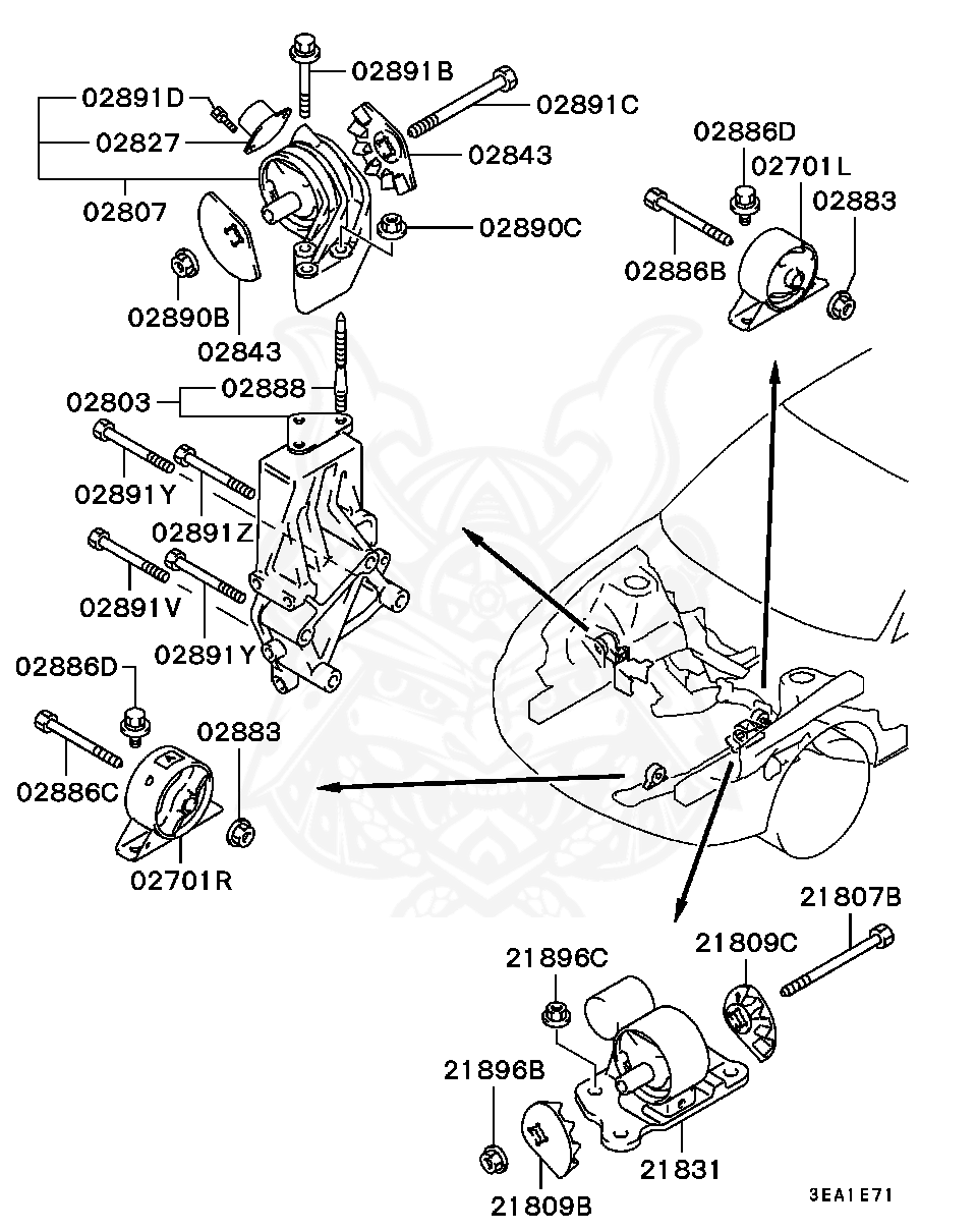 MF434105 - Mitsubishi - Nut Front Suspension Strut - Nengun Performance
