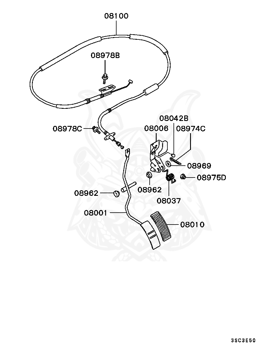 MB948632 - Mitsubishi - Cable, Accel - Nengun Performance