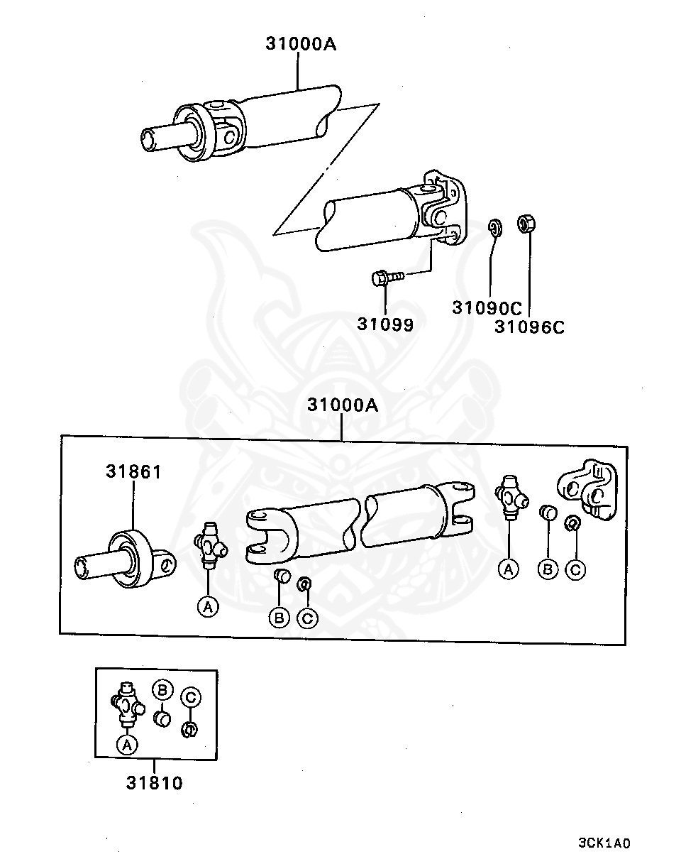 MF430122 - Mitsubishi - Nut, Rr Susp Upr Arm - Nengun Performance
