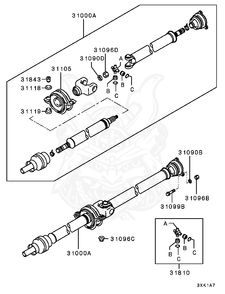 MF430122 - Mitsubishi - Nut, Rr Susp Upr Arm - Nengun Performance