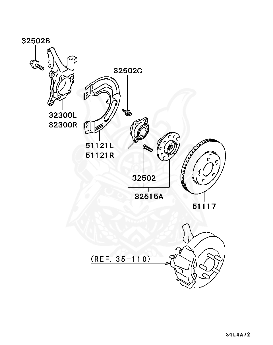 MB911495 - Mitsubishi - Bolt, Fr Wheel Hub - Nengun Performance