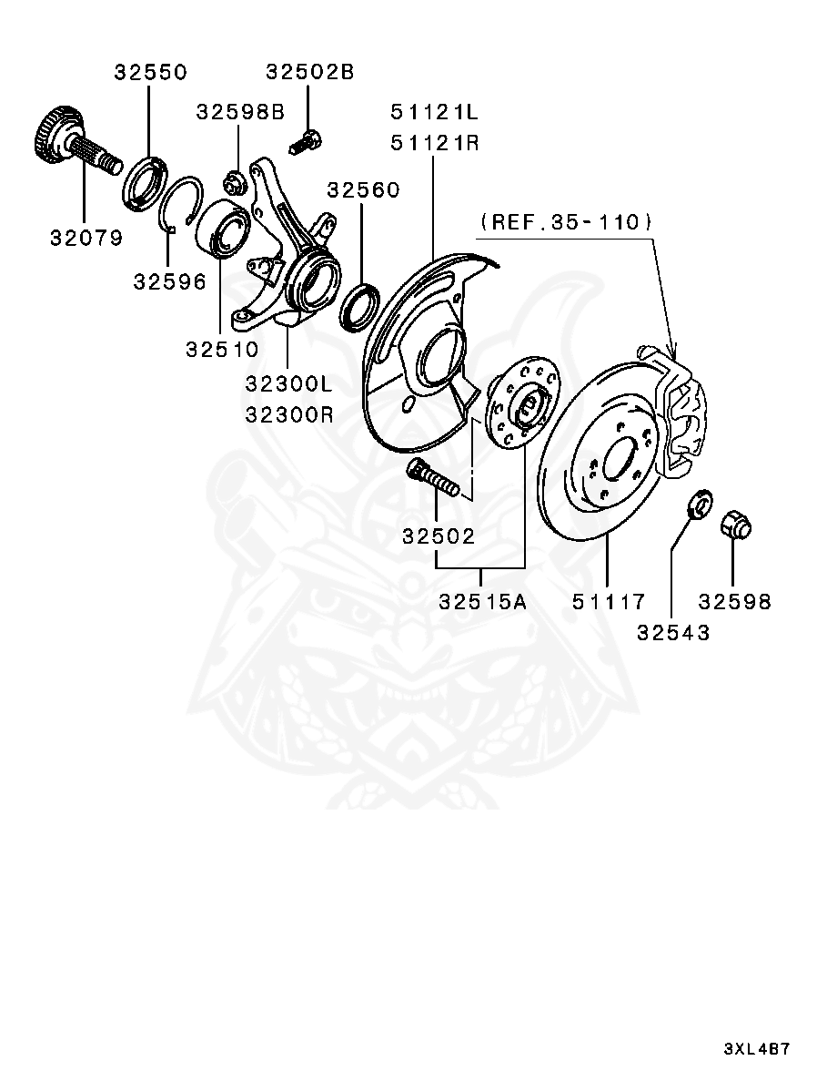 MB911495 - Mitsubishi - Bolt, Fr Wheel Hub - Nengun Performance