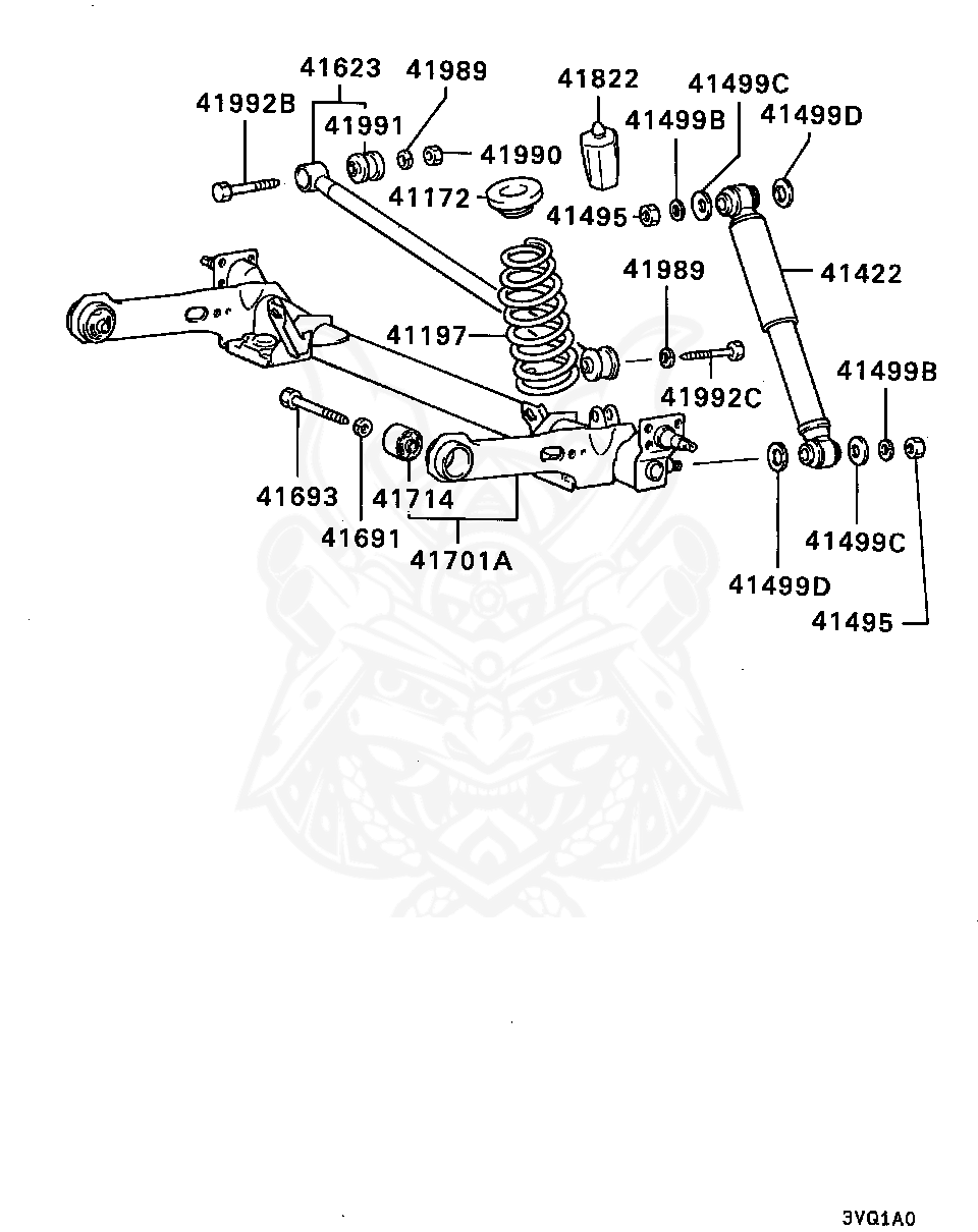 MF430122 - Mitsubishi - Nut, Rr Susp Upr Arm - Nengun Performance