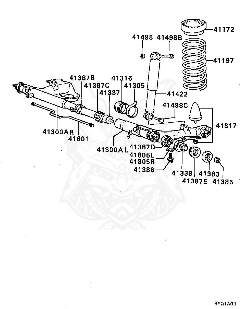 MF430122 - Mitsubishi - Nut, Rr Susp Upr Arm - Nengun Performance
