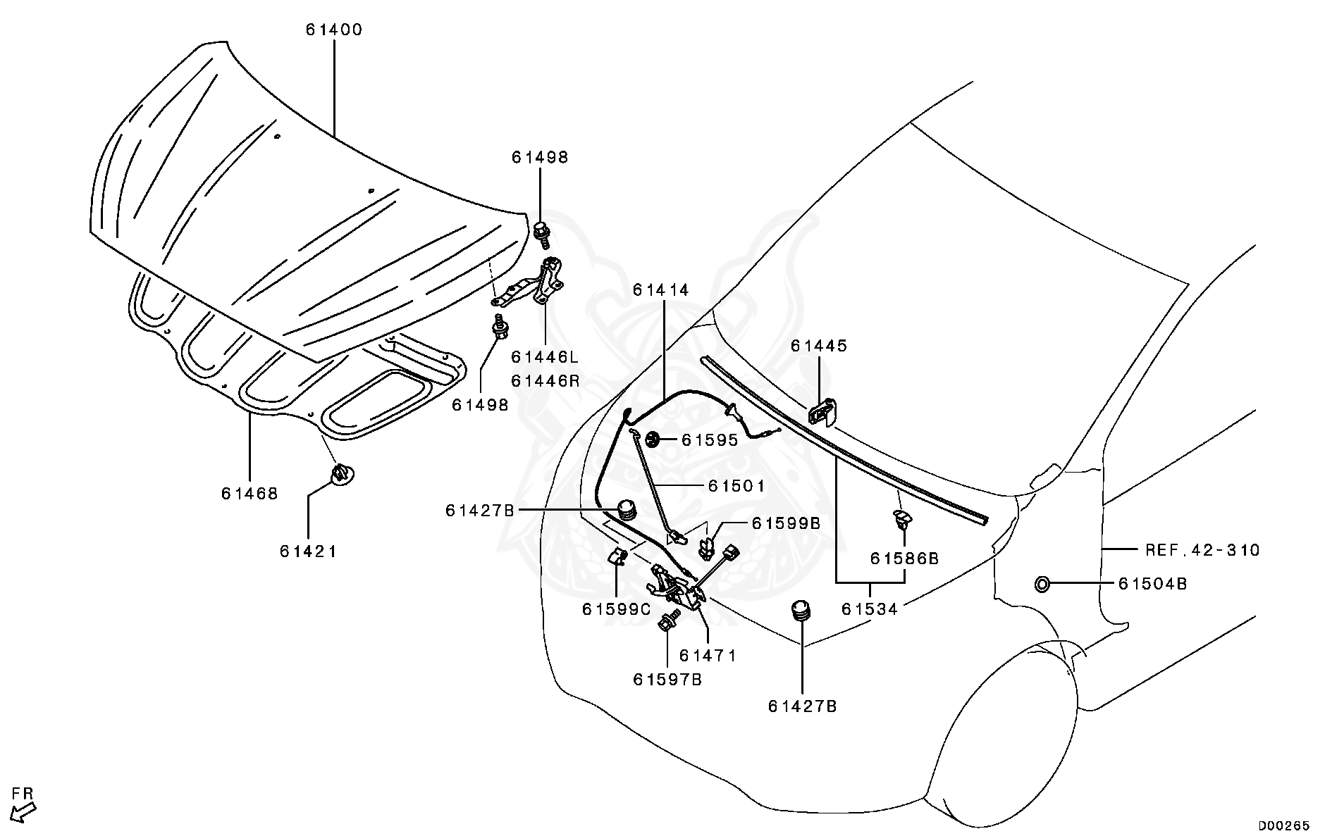MR523317 - Mitsubishi - Clip, Hood Locking - Nengun Performance
