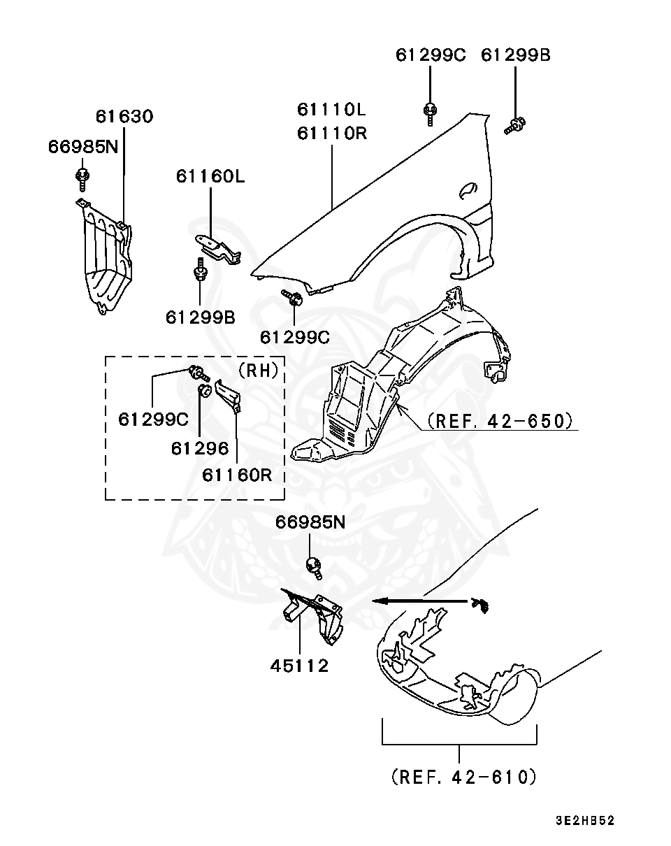 MS440133 - Mitsubishi - Nut, Headlamp - Nengun Performance