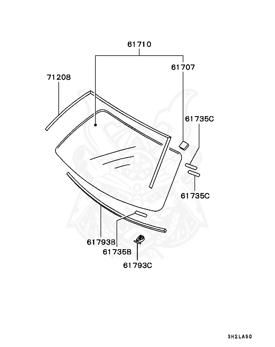 MB828003 - Mitsubishi - Button, Windshield Glass - Nengun Performance