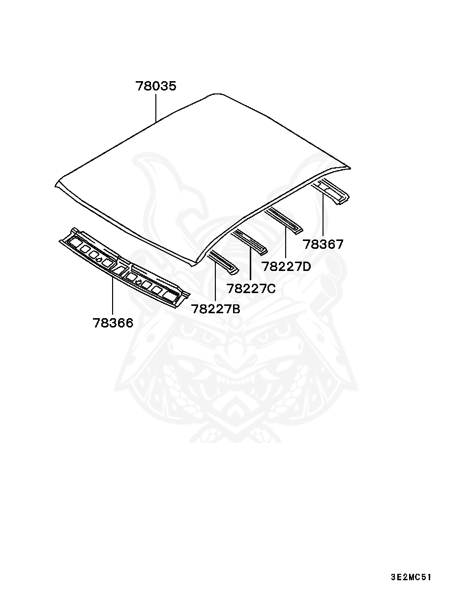 MB835969 - Mitsubishi - Panel, Roof - Nengun Performance