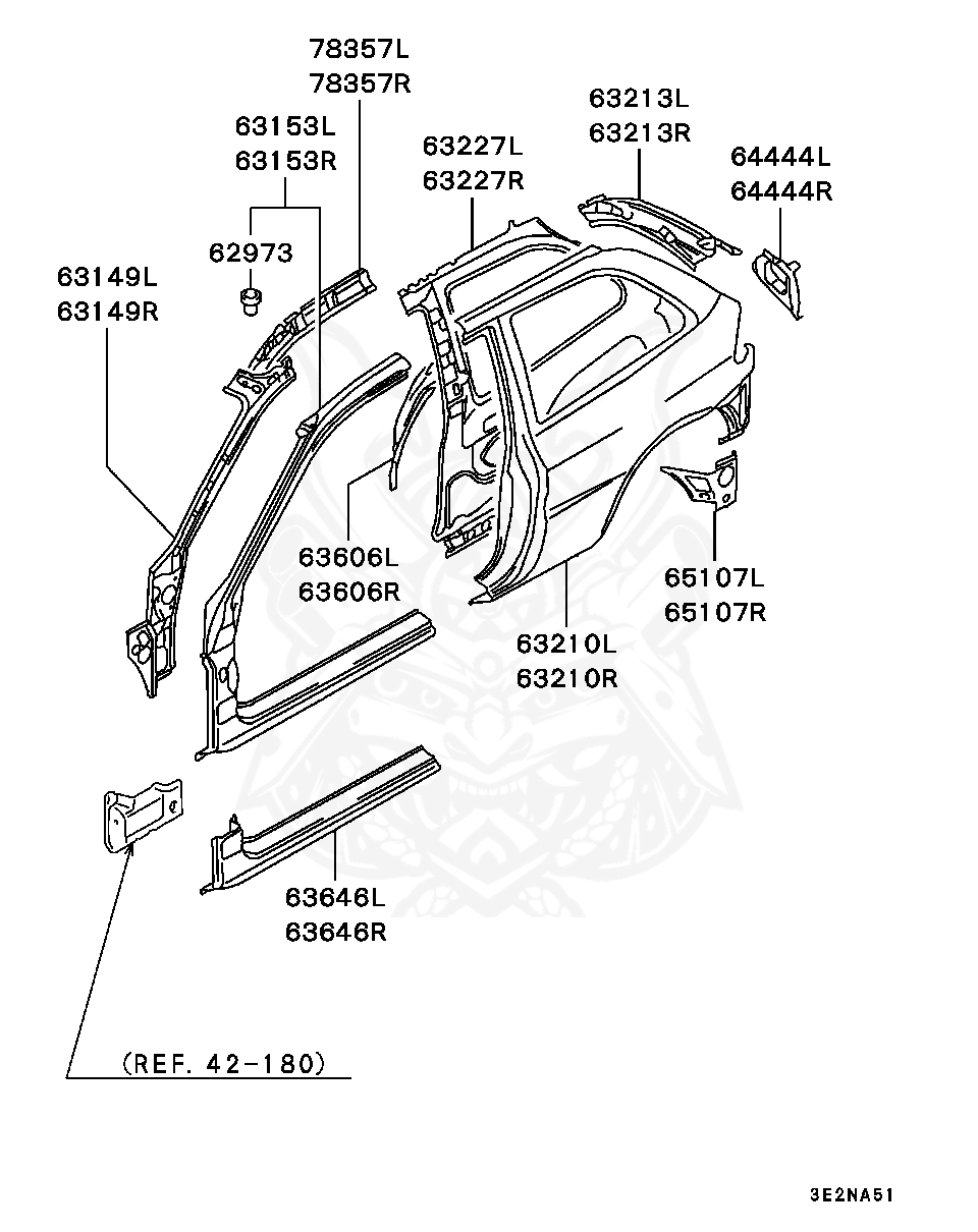 MB291893 - Mitsubishi - Nut, Fr Side Structure - Nengun Performance
