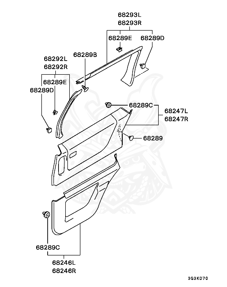 MU470013 - Mitsubishi - Clip, Fr Pillar Trim - Nengun Performance