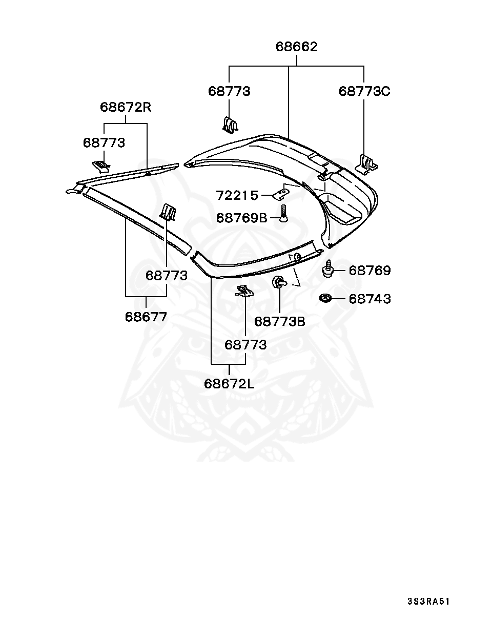 MU470013 - Mitsubishi - Clip, Fr Pillar Trim - Nengun Performance