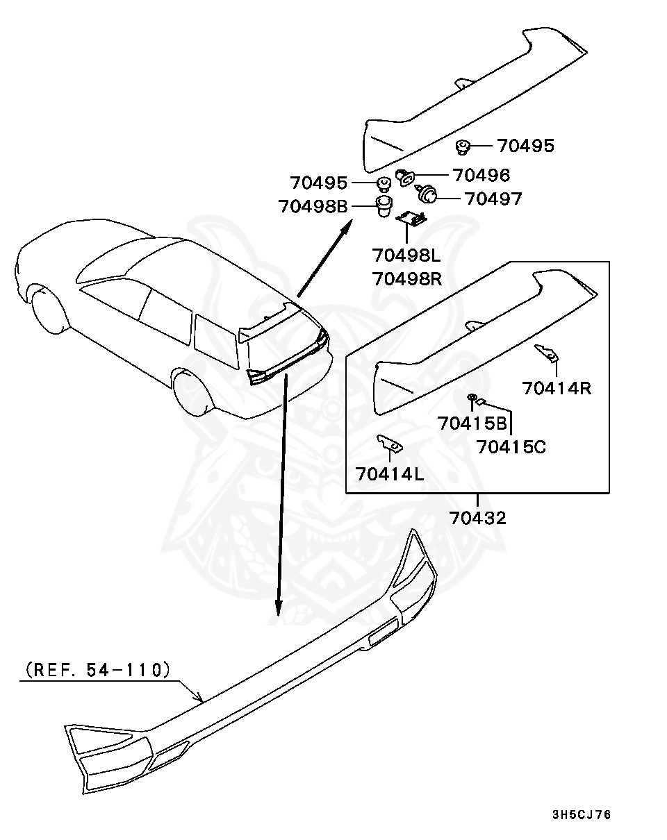 MR181745 - Mitsubishi - Clip, Side Air Dam - Nengun Performance