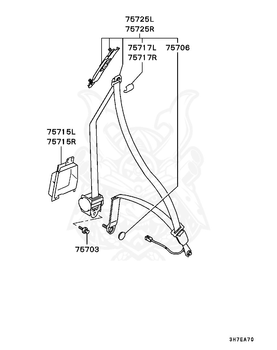 MB268795 - Mitsubishi - Bolt, Fr Seat Belt - Nengun Performance