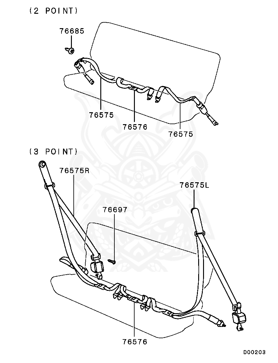 MF453031 - Mitsubishi - Screw, Rr Bumper - Nengun Performance