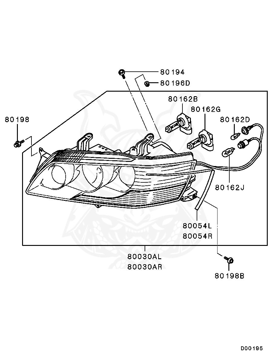 8301A619 - Mitsubishi - Headlamp Assy, Lh - Nengun Performance
