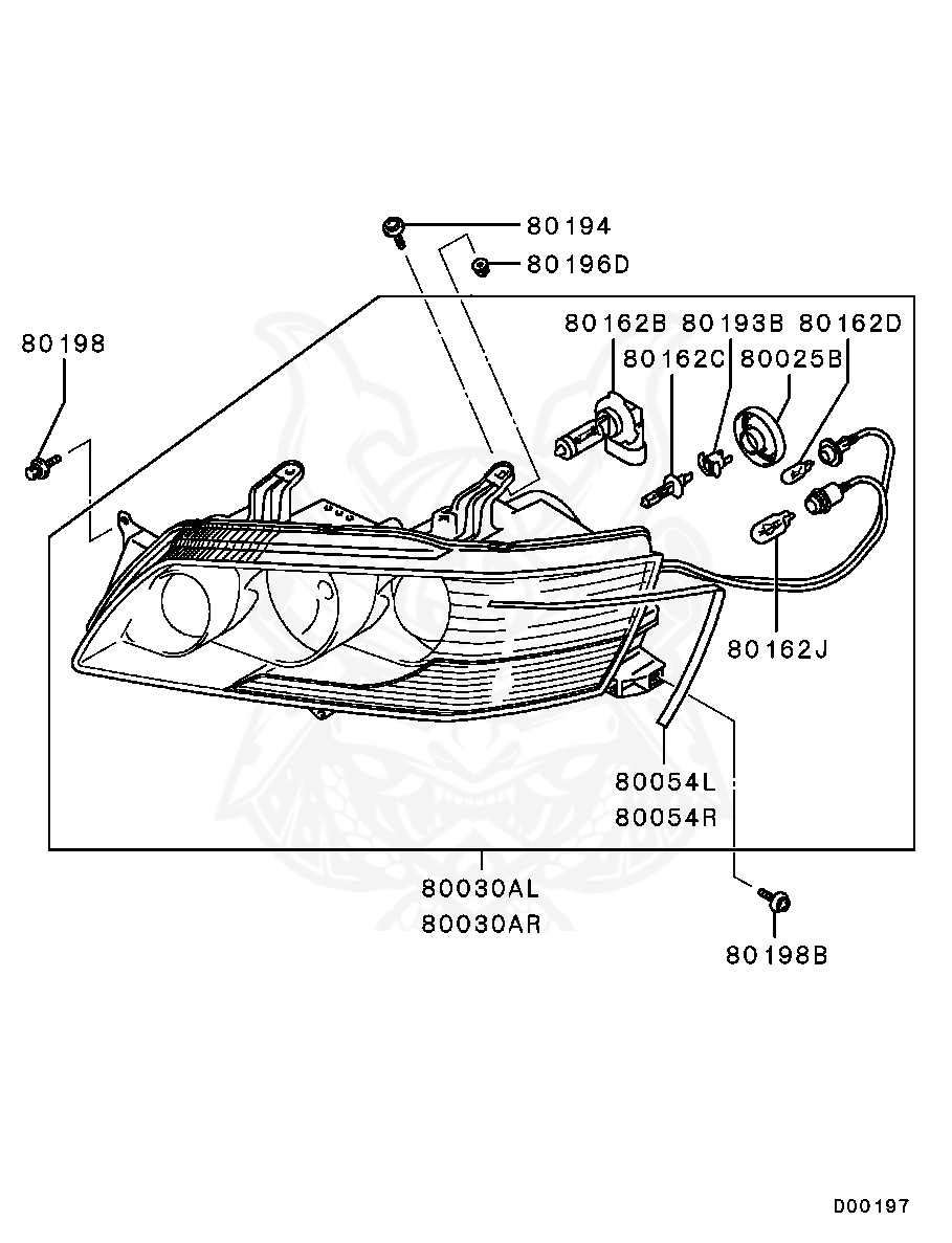 8301A619 - Mitsubishi - Headlamp Assy, Lh - Nengun Performance