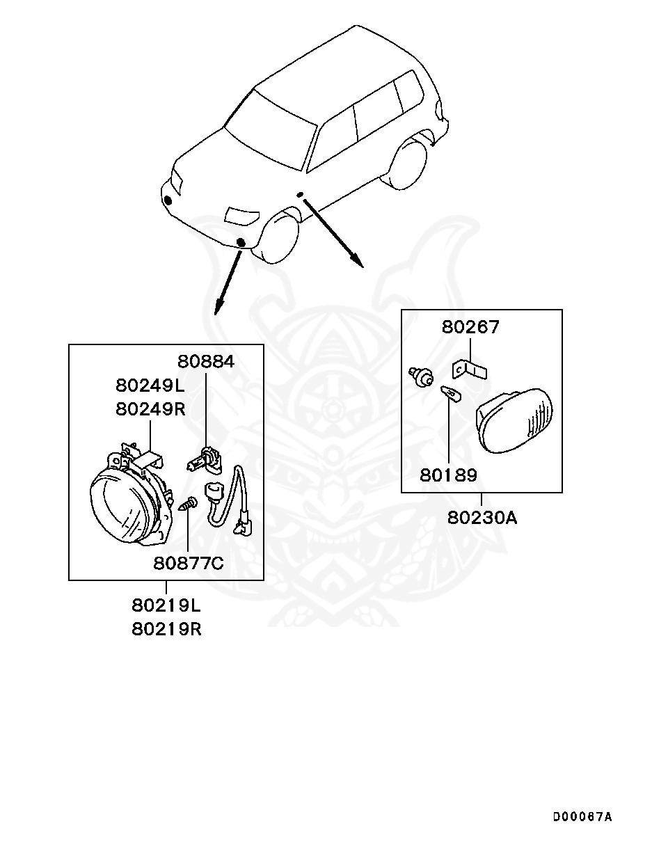 MB821171 - Mitsubishi - Lamp Assy, Side Turn Signal, Fr - Nengun ...