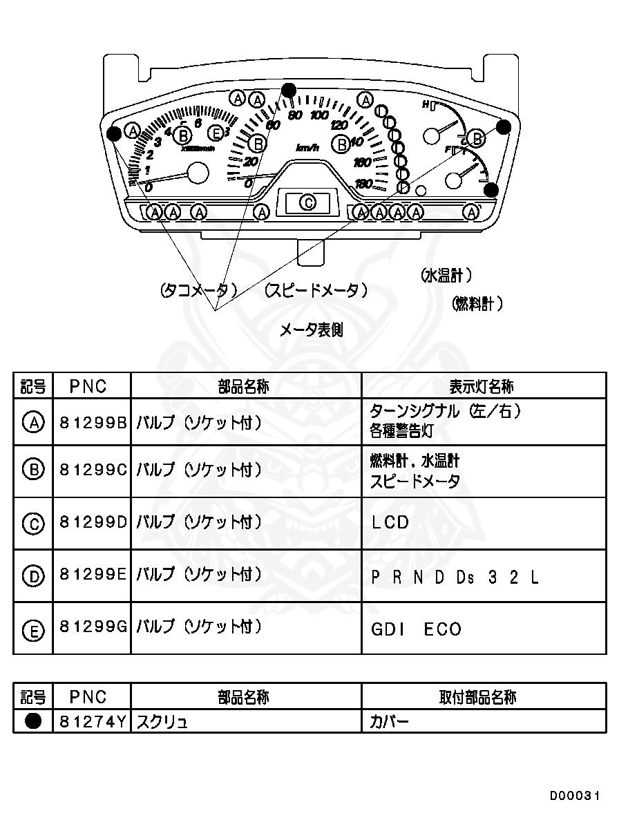 MR444536 - Mitsubishi - Bulb, Instrument Panel Meter - Nengun Performance