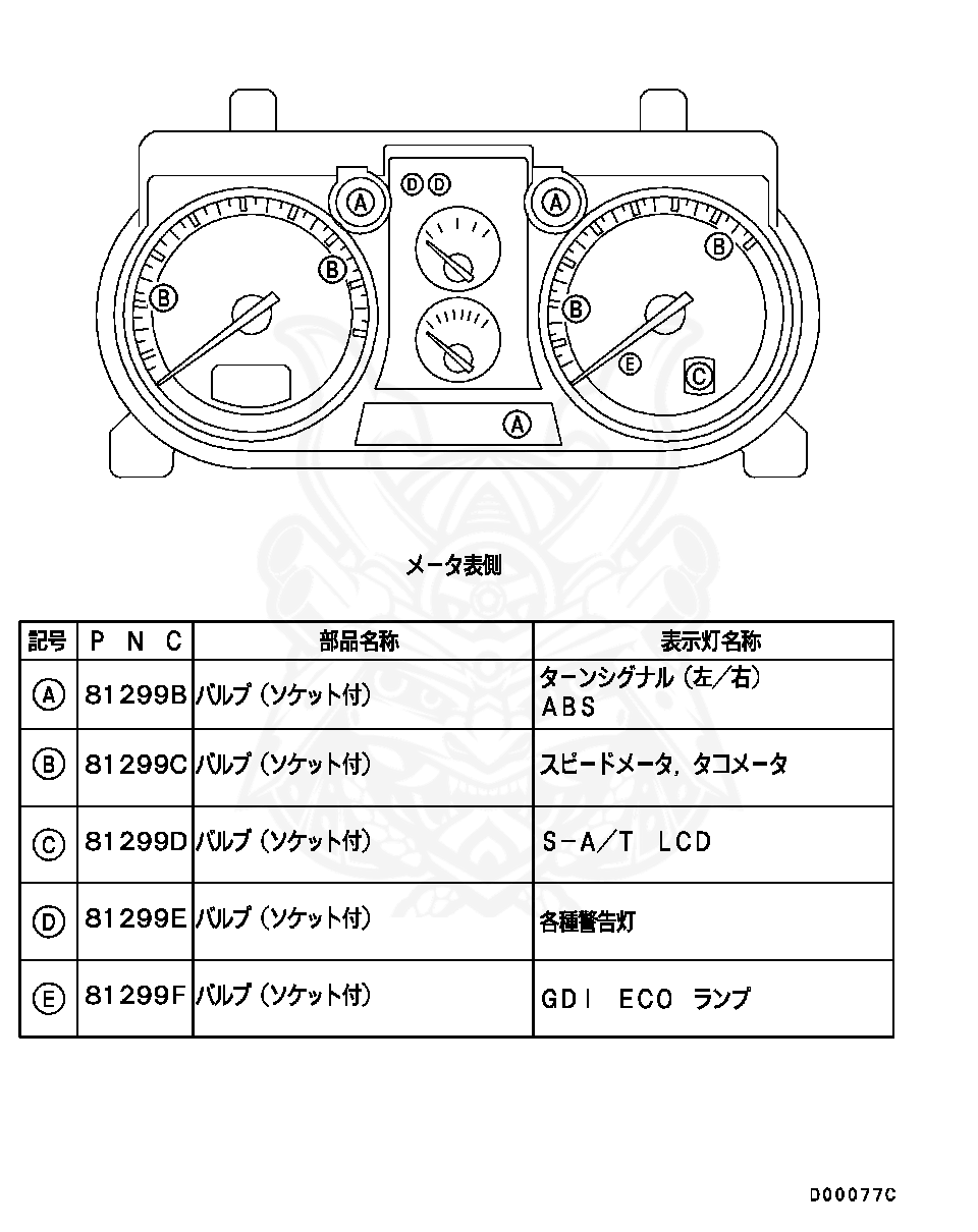 MR444536 - Mitsubishi - Bulb, Instrument Panel Meter - Nengun Performance