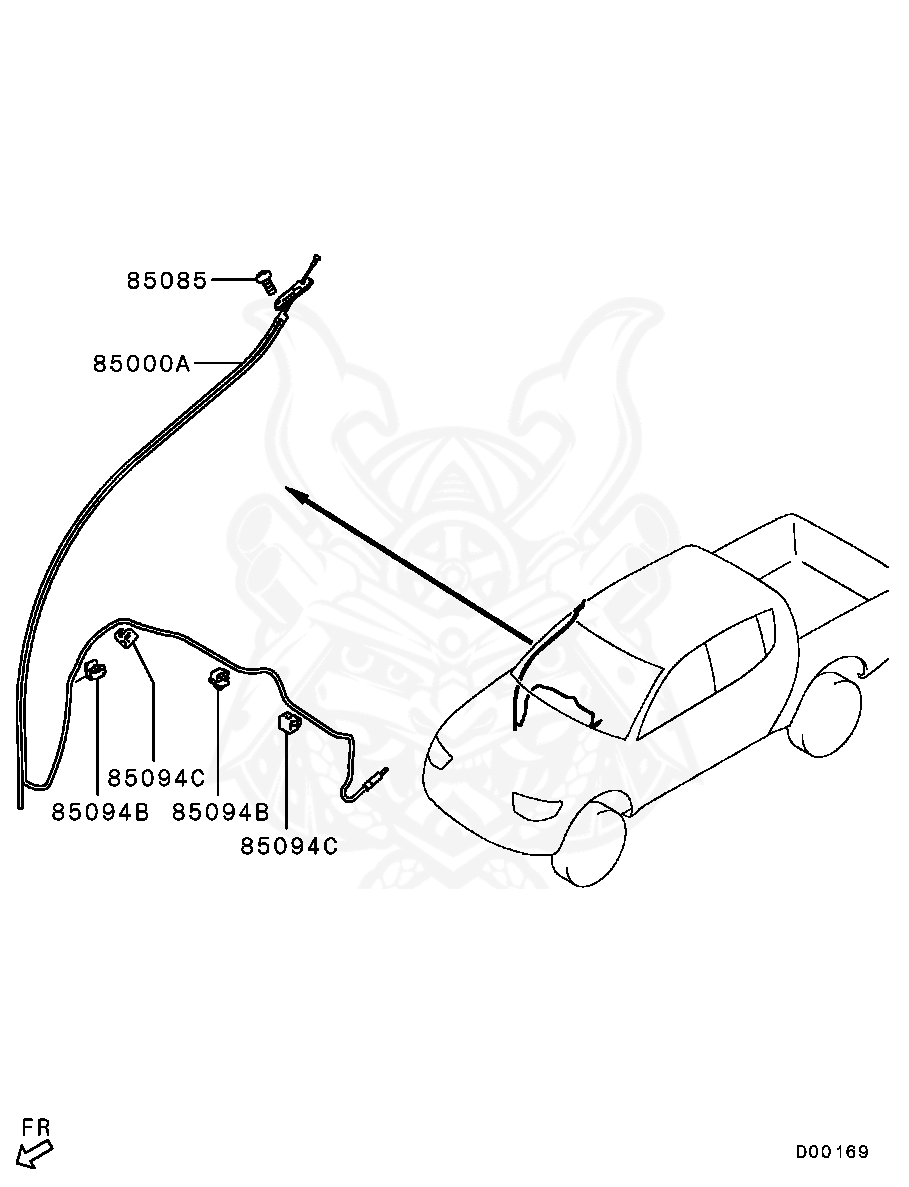 MU800090 - Mitsubishi - Clip, Hood Locking - Nengun Performance