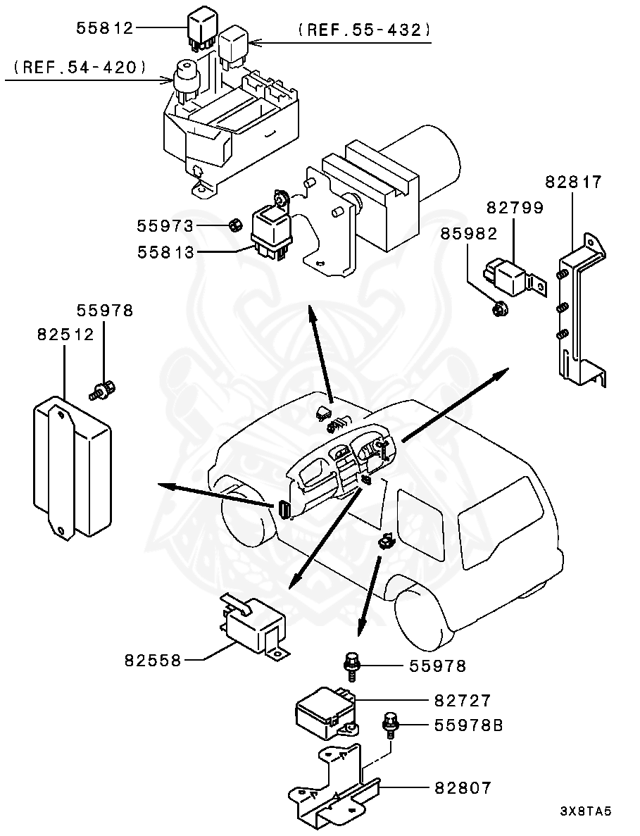 MB627892 - Mitsubishi - Flasher Unit, Hazard & Turn Signal Lamp ...