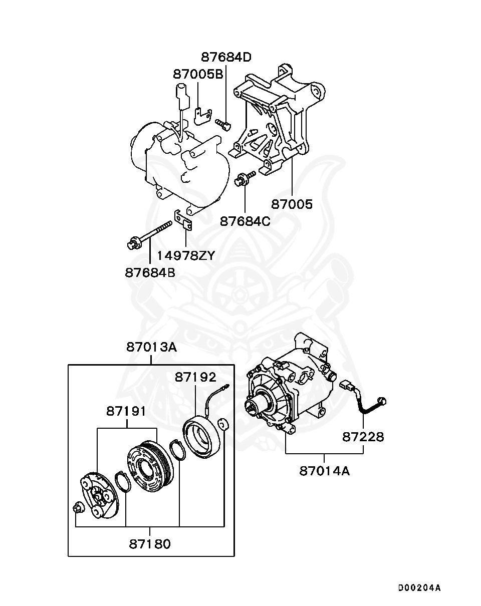 MR315936 - Mitsubishi - Clutch Kit, A / C Compressor Service - Nengun ...