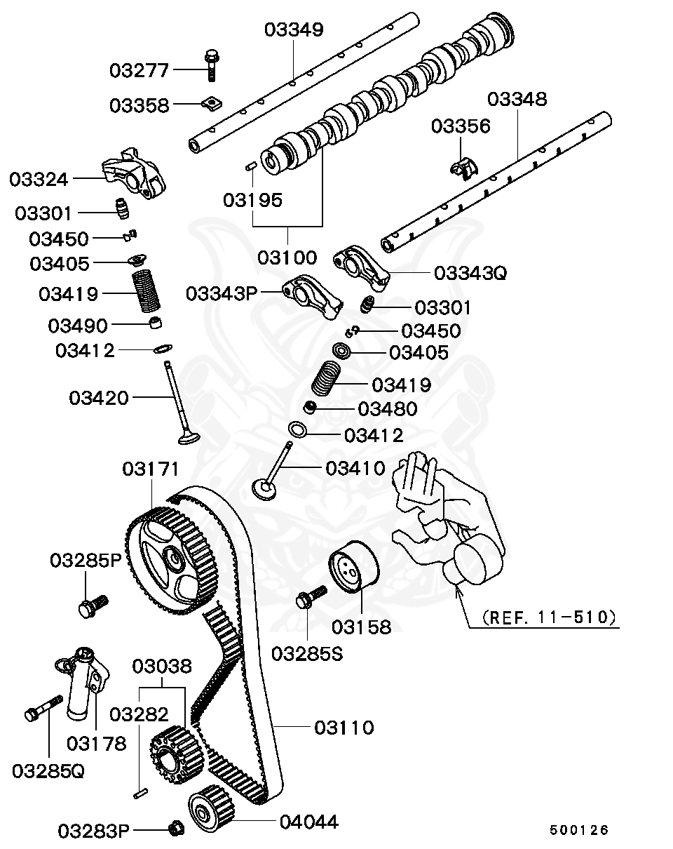 MD308086 - Mitsubishi - Adjuster, Timing Belt Tensioner - Nengun ...
