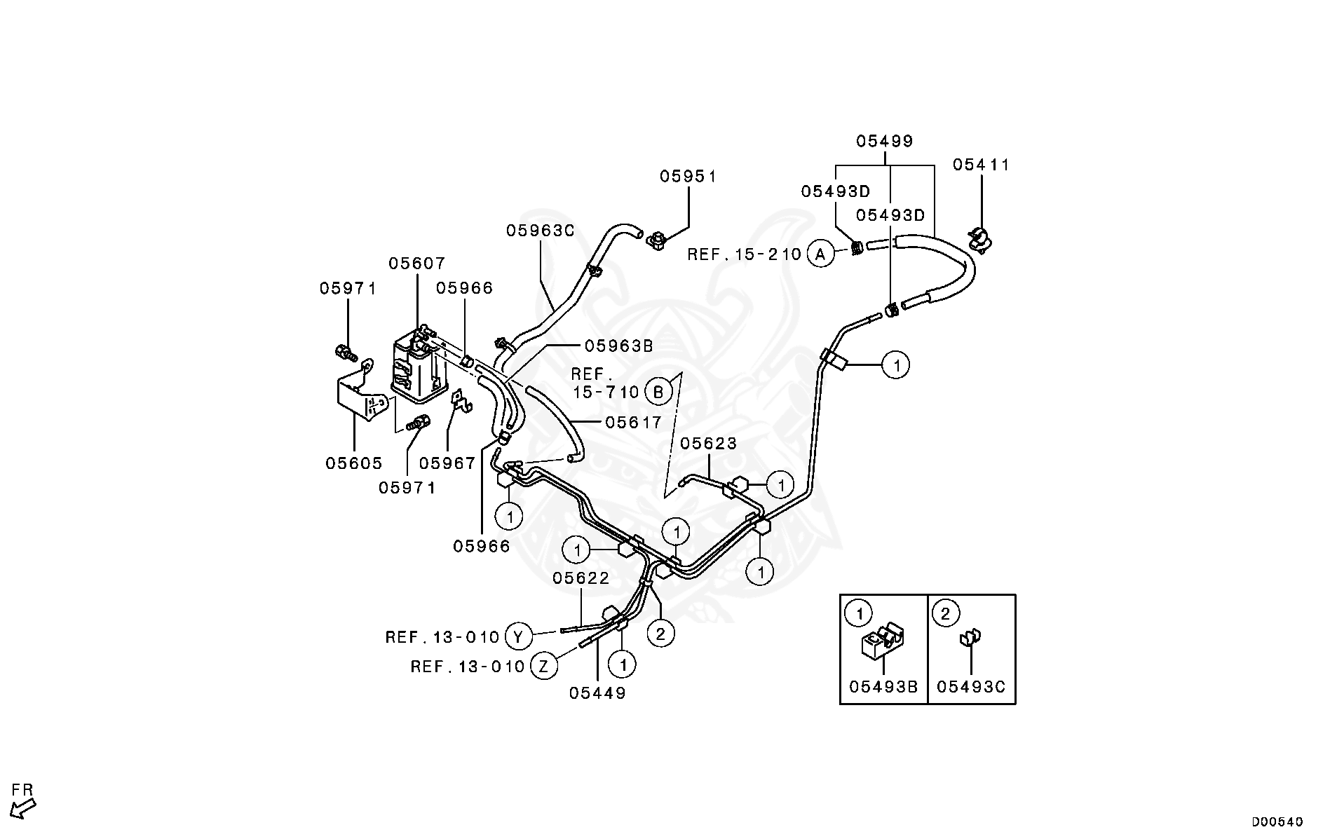 MS660169 - Mitsubishi - Clip, Fuel Vapor Control Line - Nengun Performance