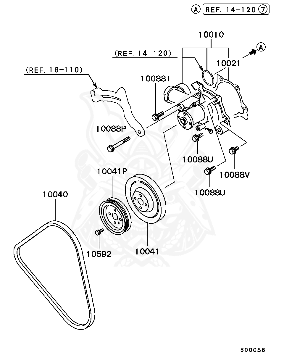 MF140026 - Mitsubishi - Bolt, Water Pump - Nengun Performance