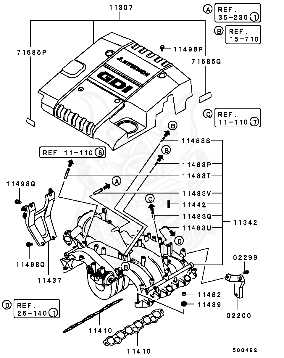 MD318212 - Mitsubishi - Bolt, Rocker Cover - Nengun Performance