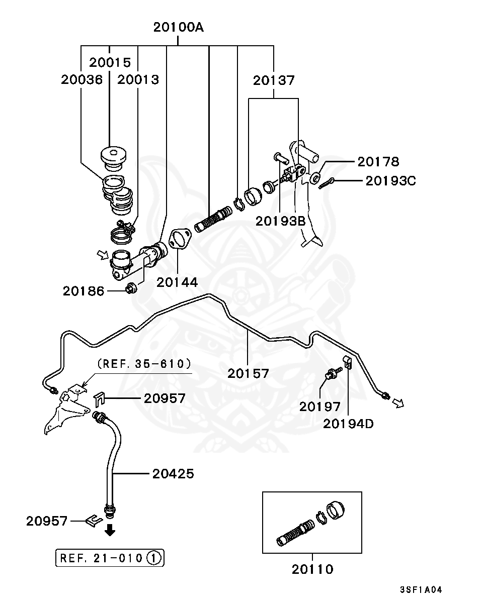 MA431825 - Mitsubishi - Clip, Brake Fluid Line - Nengun Performance