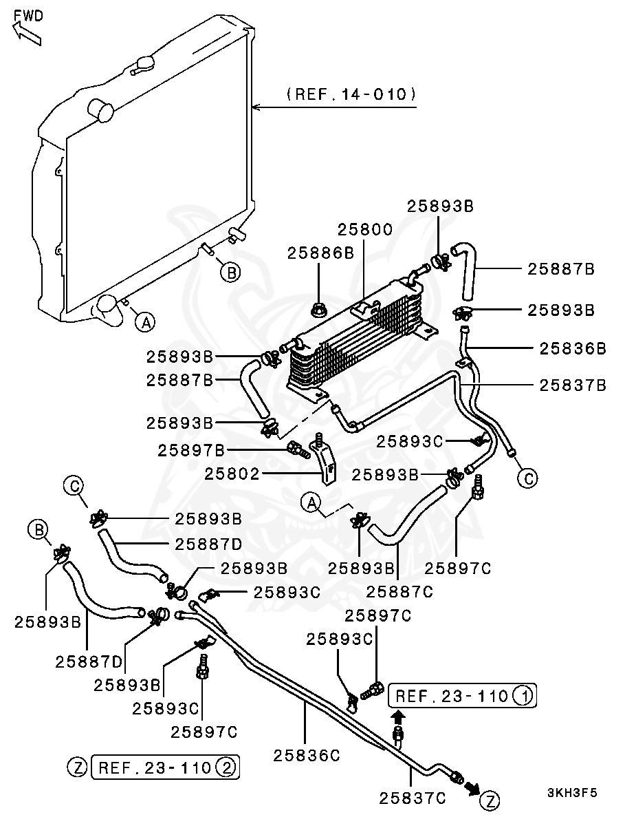 MR133826 - Mitsubishi - Clip, P / S Oil Line - Nengun Performance