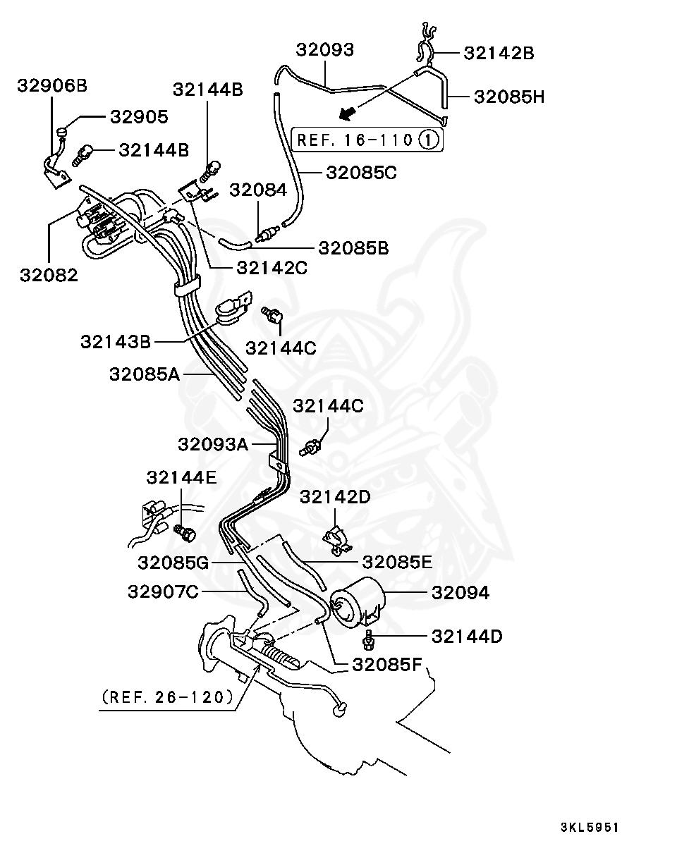 MB620533 - Mitsubishi - Vacuum Tank, Freewheel Clutch Control - Nengun ...