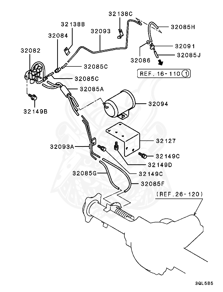 MB620533 - Mitsubishi - Vacuum Tank, Freewheel Clutch Control - Nengun ...