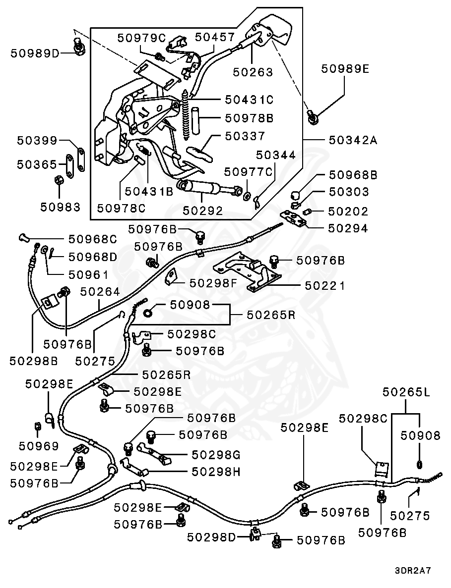 MB520849 - Mitsubishi - Clip, Parking Brake Cable - Nengun Performance