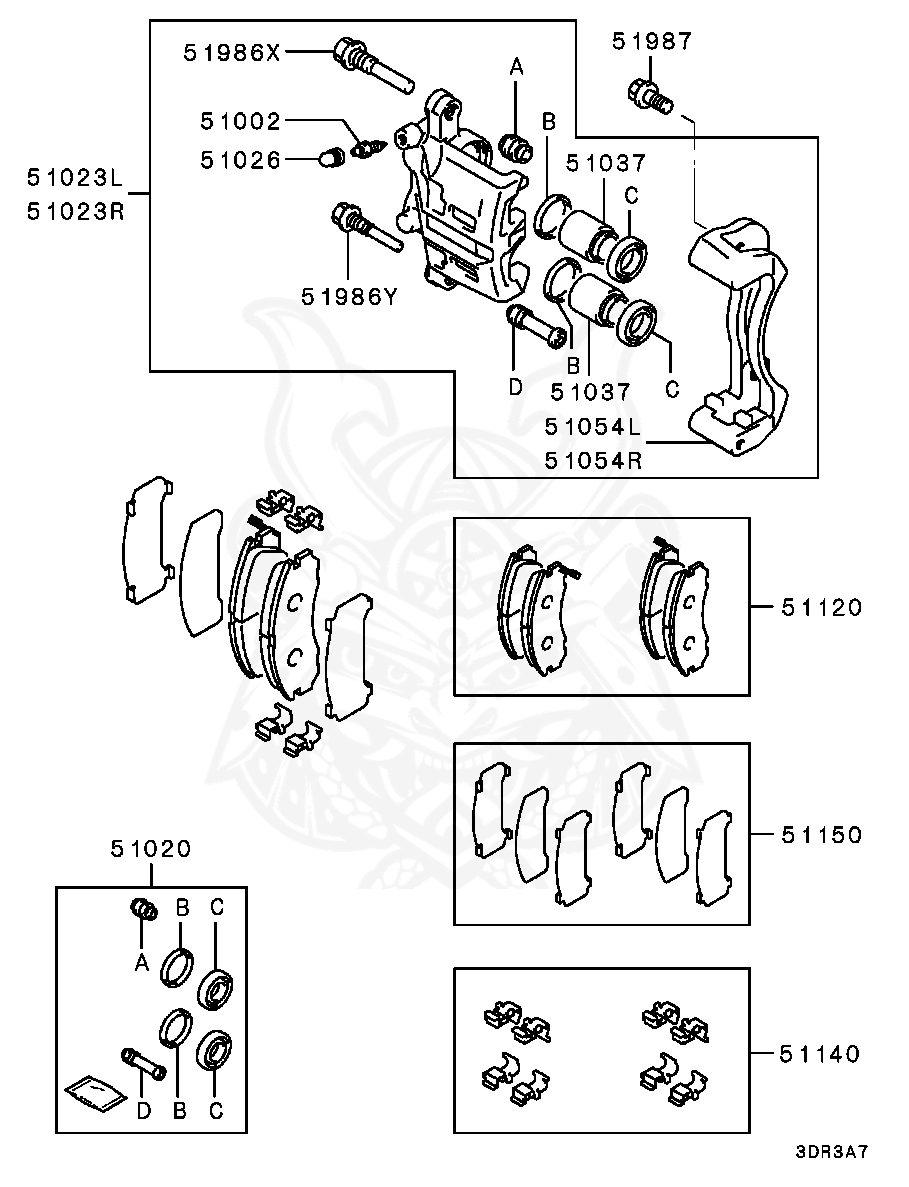 MR407427 - Mitsubishi - Front Brake Caliper Seal Kit - Nengun Performance