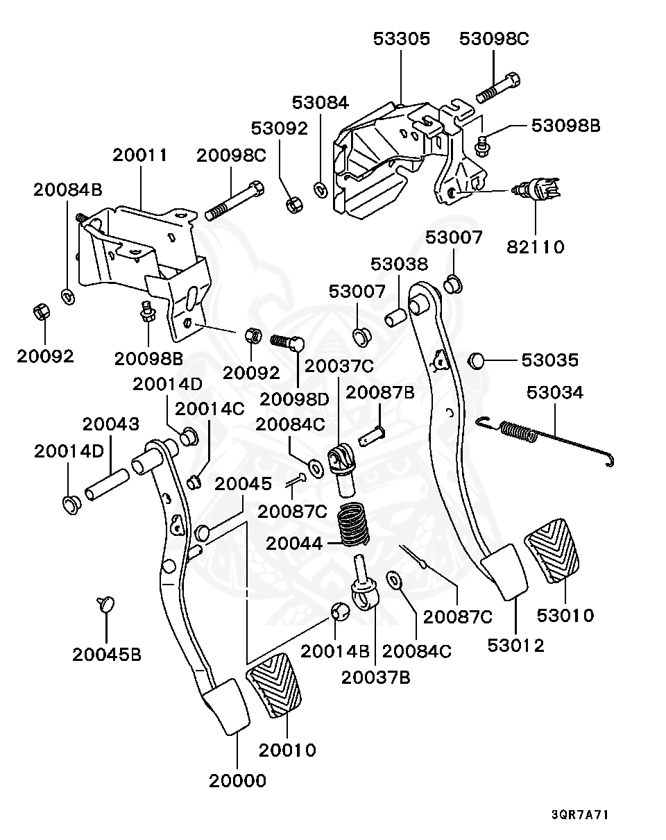 MB193884 - Mitsubishi - Pad, Brake Pedal - Nengun Performance