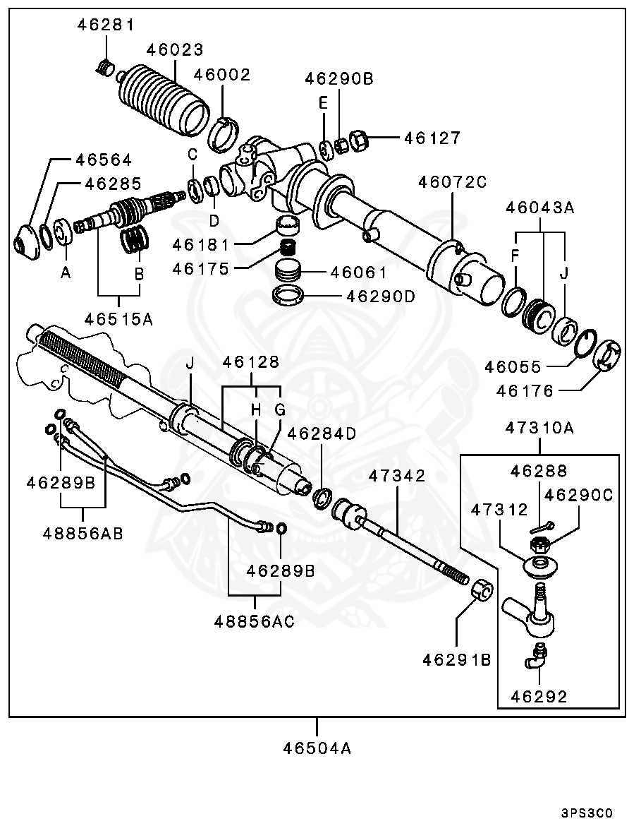 MF430008 - Mitsubishi - Nut, Steering Gear - Nengun Performance