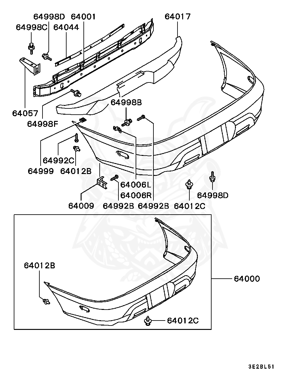 MB271999 - Mitsubishi - Clip, Fr Bumper - Nengun Performance