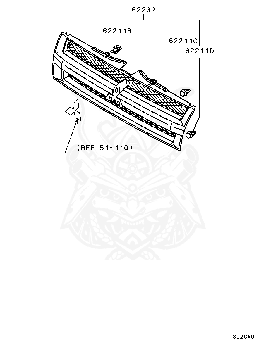 MB153825 - Mitsubishi - Clip, Radiator Grille - Nengun Performance