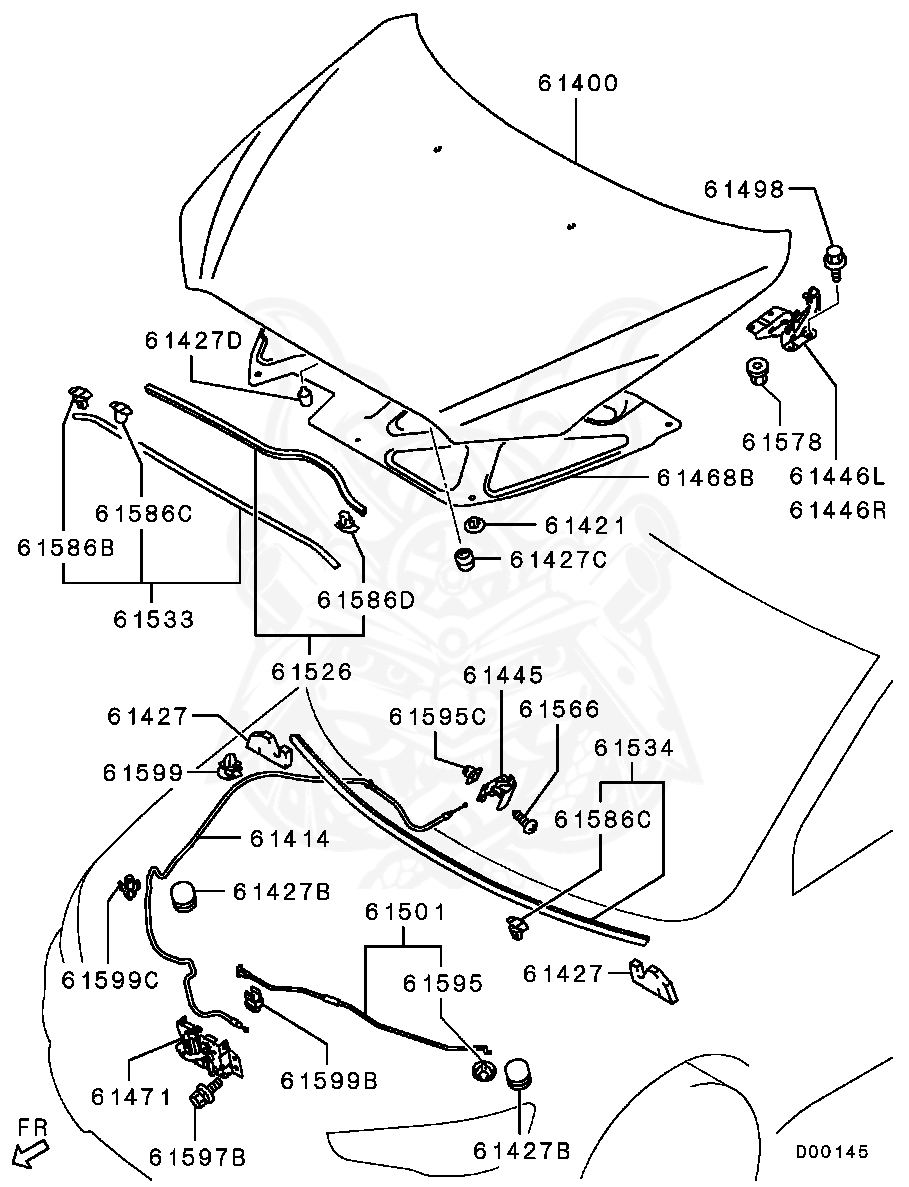 MR523317 - Mitsubishi - Clip, Hood Locking - Nengun Performance