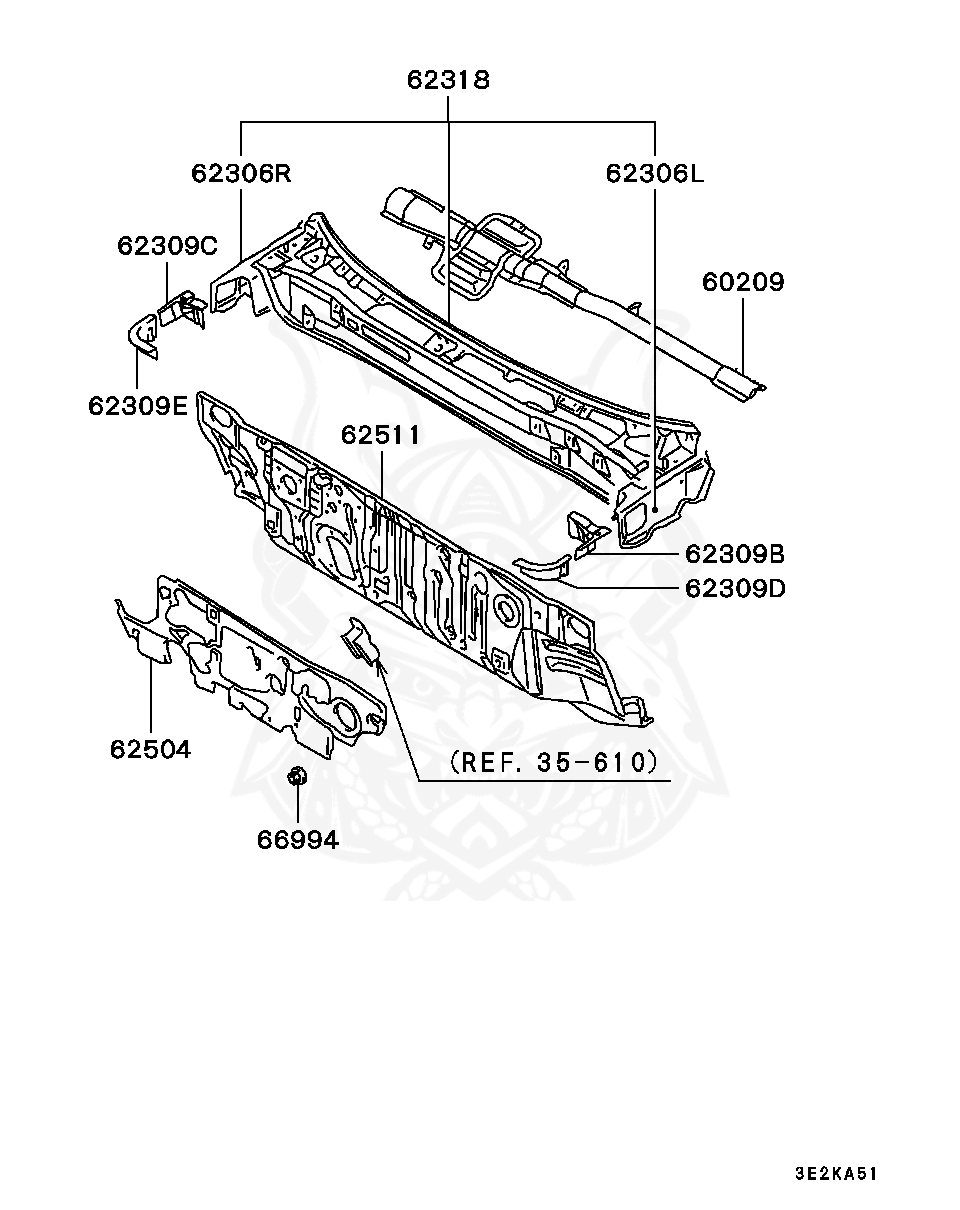 MB157530 - Mitsubishi - Clip, Eng Room Insulator - Nengun Performance
