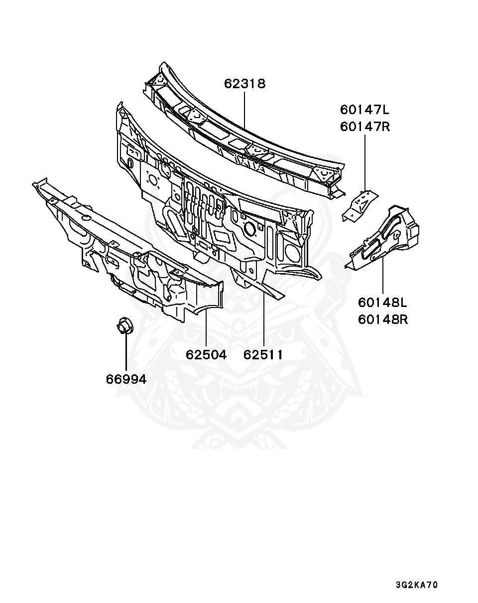 MB157530 - Mitsubishi - Clip, Eng Room Insulator - Nengun Performance