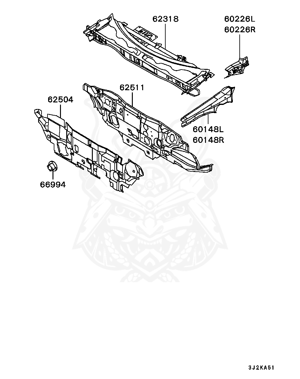 MB157530 - Mitsubishi - Clip, Eng Room Insulator - Nengun Performance