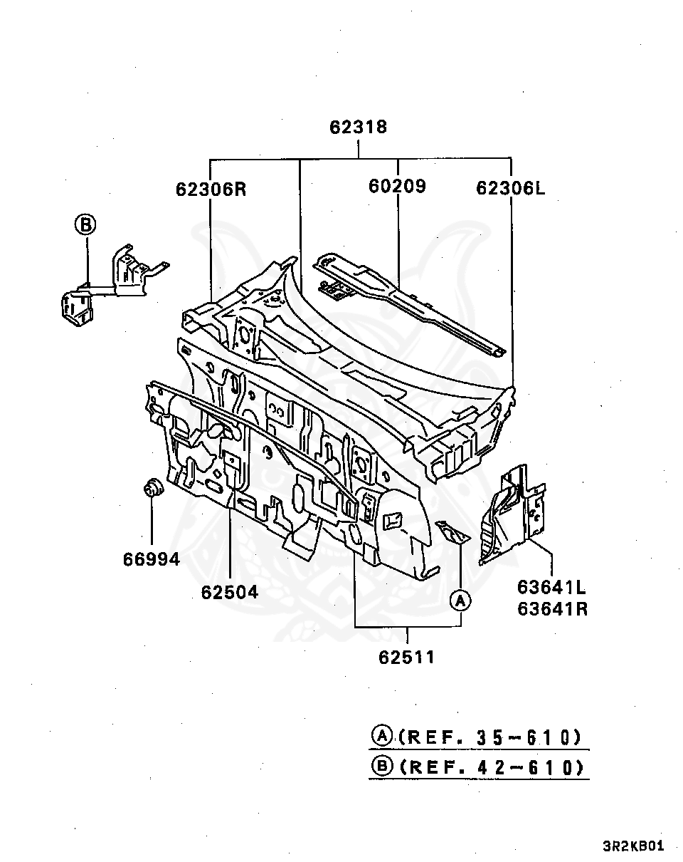 MB157530 - Mitsubishi - Clip, Eng Room Insulator - Nengun Performance