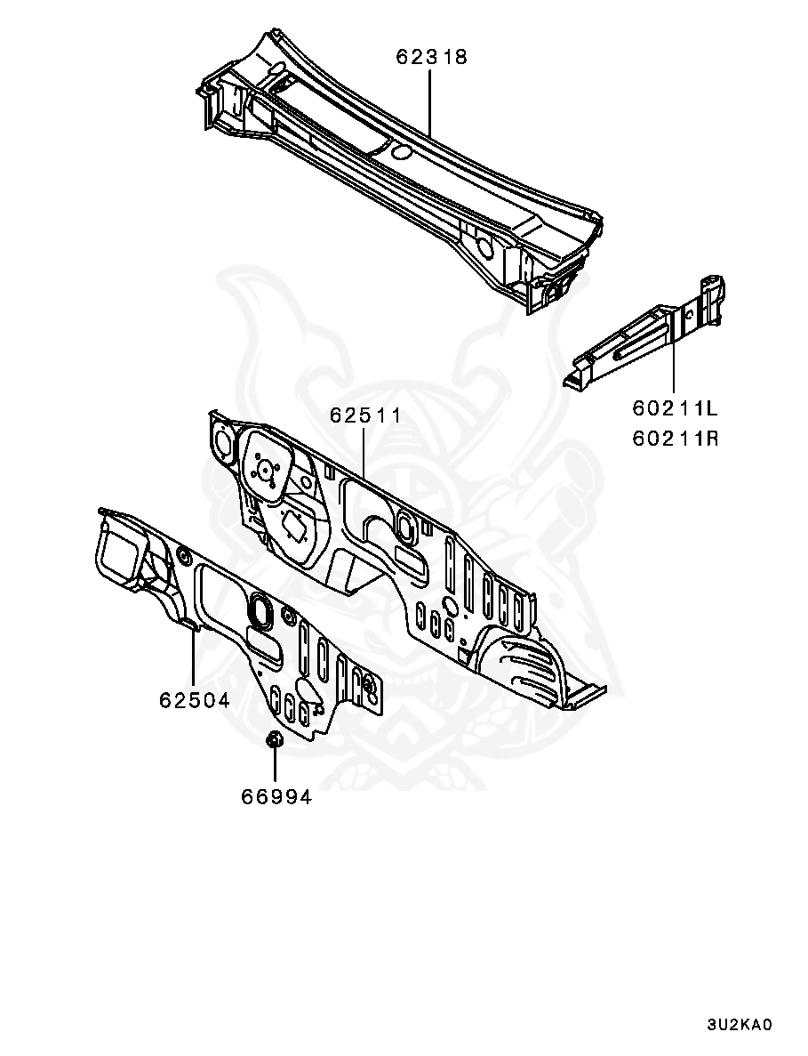 MB157530 - Mitsubishi - Clip, Eng Room Insulator - Nengun Performance