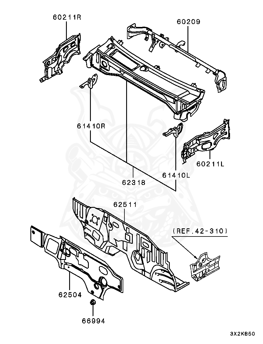 MB157530 - Mitsubishi - Clip, Eng Room Insulator - Nengun Performance