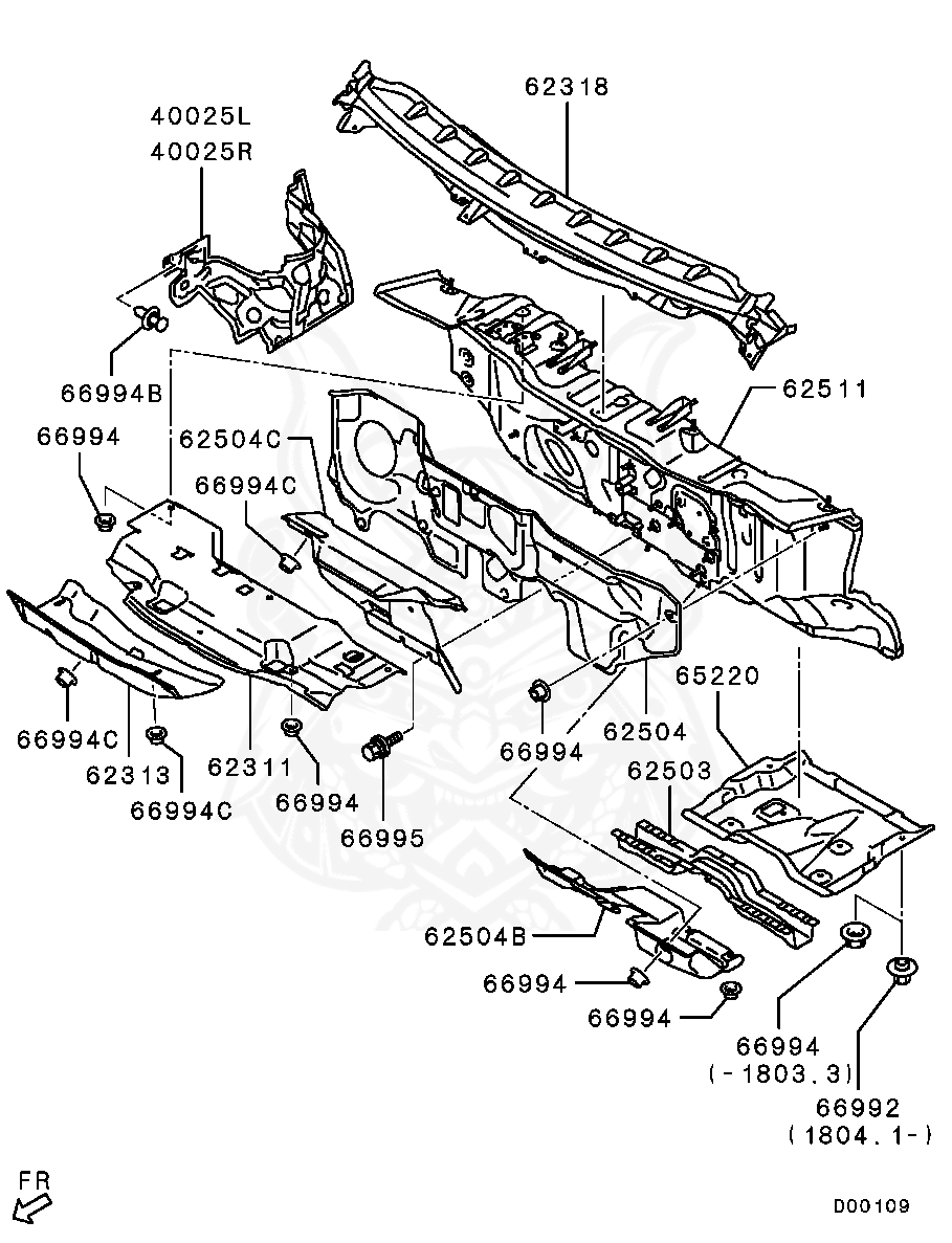 MB157530 - Mitsubishi - Clip, Eng Room Insulator - Nengun Performance